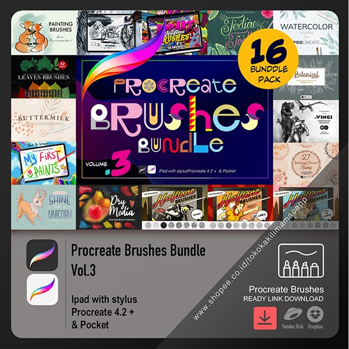 Jual Procreate Brushes Bundle Pack vol 3 | Shopee Indonesia