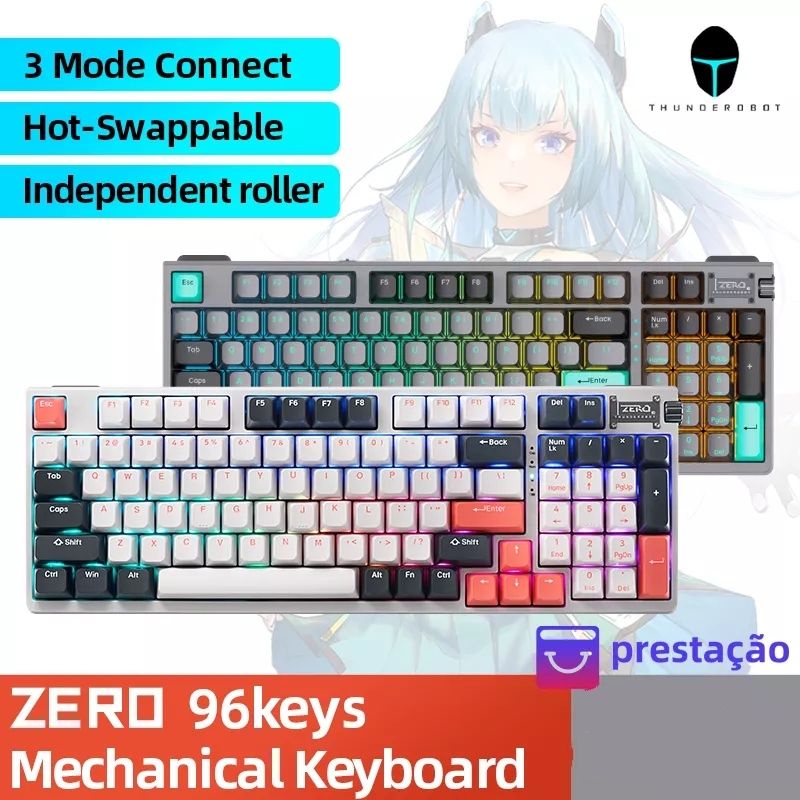 Jual Zero 96 keys Mechanical Keyboard RGB 3 Mode Wireless Bluetooth ...