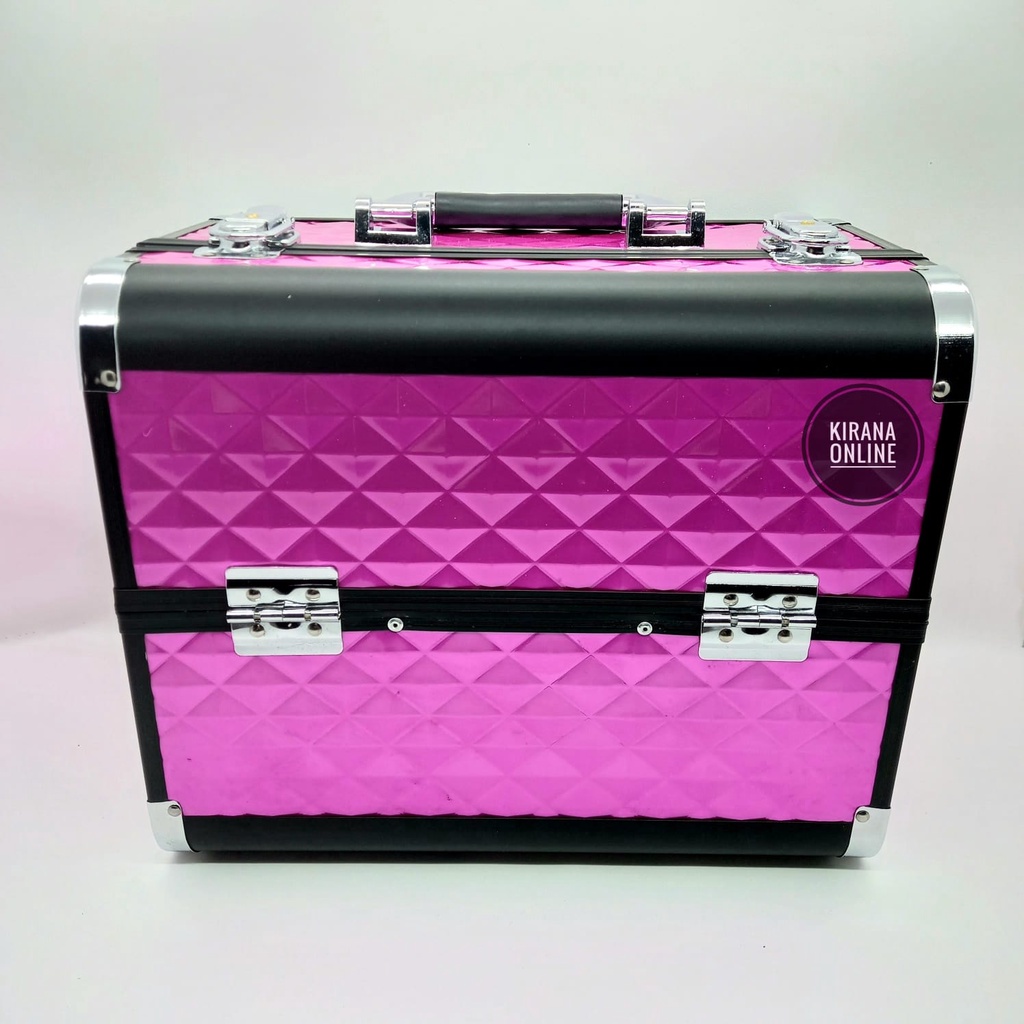 Jual Beauty Case / Box make up PINK BESAR Rak 2 Tingkat | Shopee Indonesia