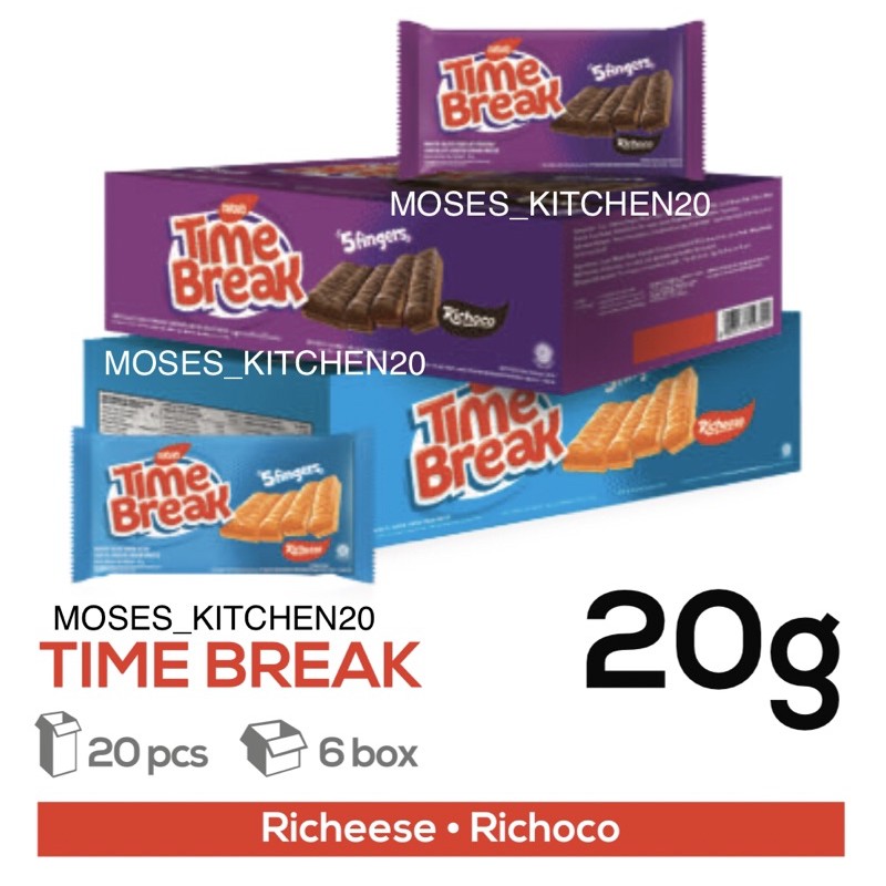 Jual WAFER NABATI TIME BREAK KEJU/COKLAT/BANANA 20g/TIME BREAK COKLAT ...