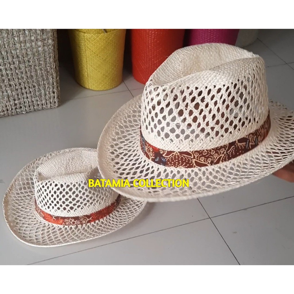 Jual Topi Anyaman Mendong Koboy Laki Laki Pantai Pria | Shopee Indonesia