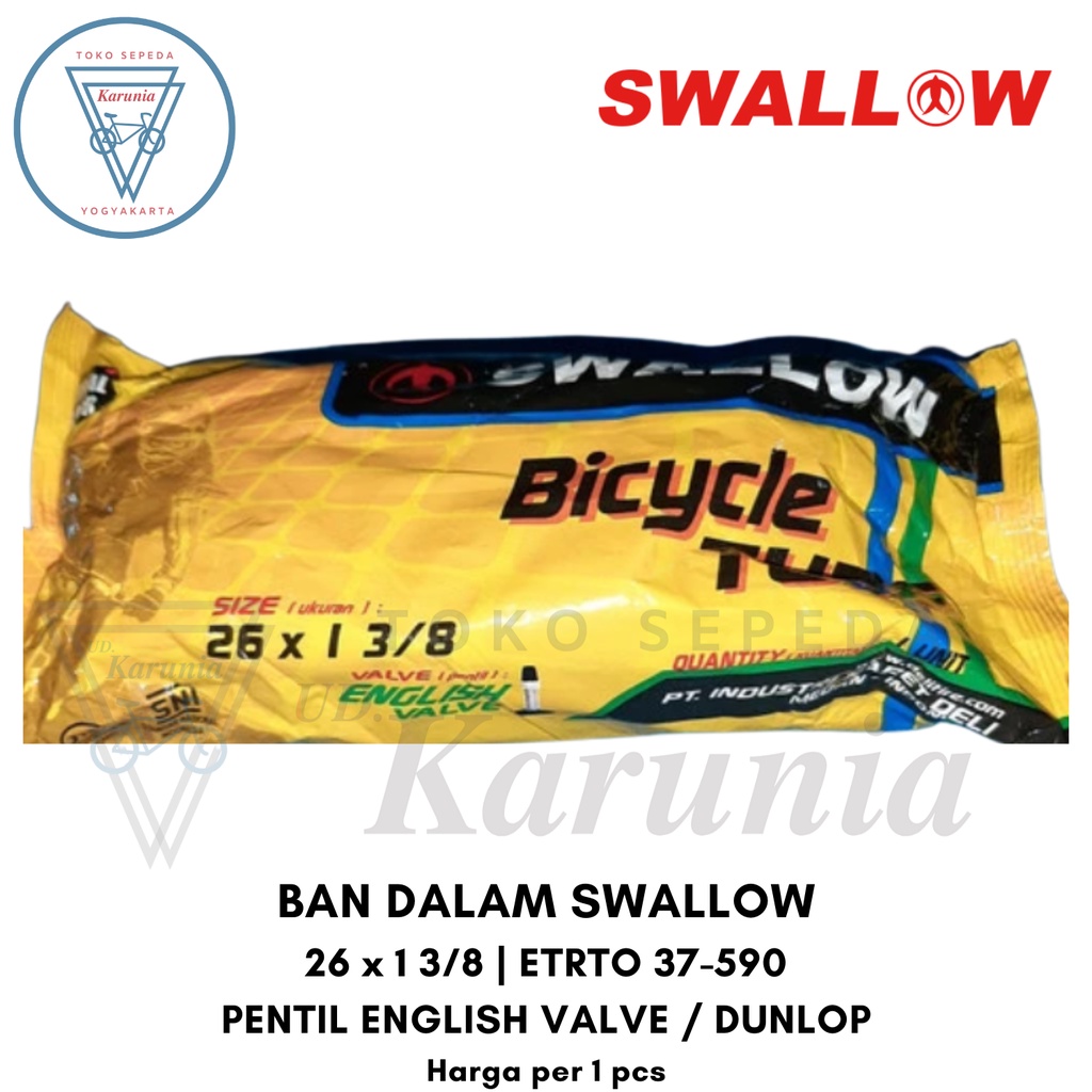 Jual Ban Dalam Sepeda 26 x 1 3/8 Swallow ETRTO 37-590 | Ban CTB Jengki Balap EV English Valve ...