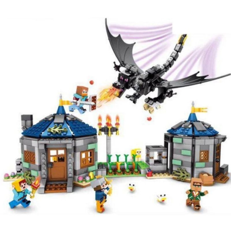 Jual Lego Block Minecraft Dragon Attack Village | Shopee Indonesia