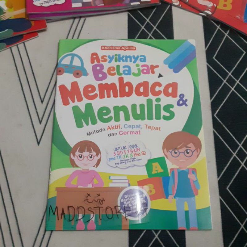 Jual BUKU ANAK ASYIKNYA BELAJAR MEMBACA & MENULIS.FULL COLOR. 3-5 TAHUN ...
