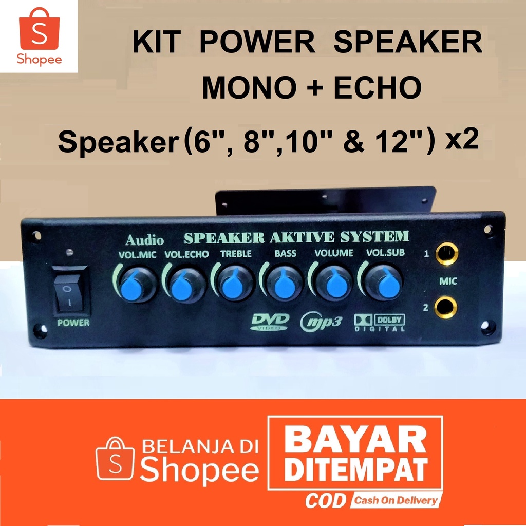Jual KIT POWER Speaker Aktif MP3 ECHO MONO (GT-8812E) Subwoofer AUDIO 150 Watt | Shopee Indonesia
