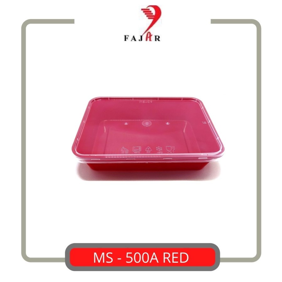 Jual Kotak Plastik 500ml Merah / Kotak Plastik / Thinwall Plastik ...