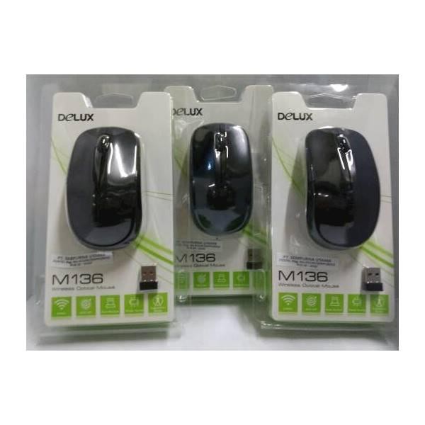 Jual Mouse Delux M136 - Wireless Optical Mouse Original | Shopee Indonesia