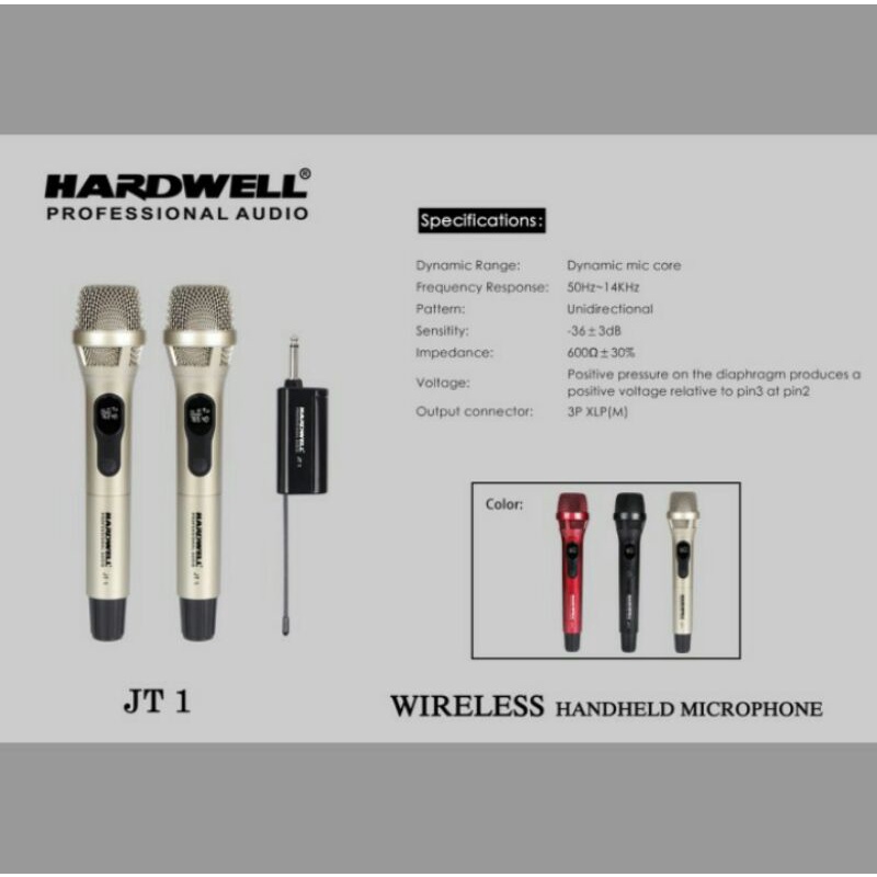 Jual Mic Wireless Hardwell JT1 Original Handled Microphone | Shopee ...