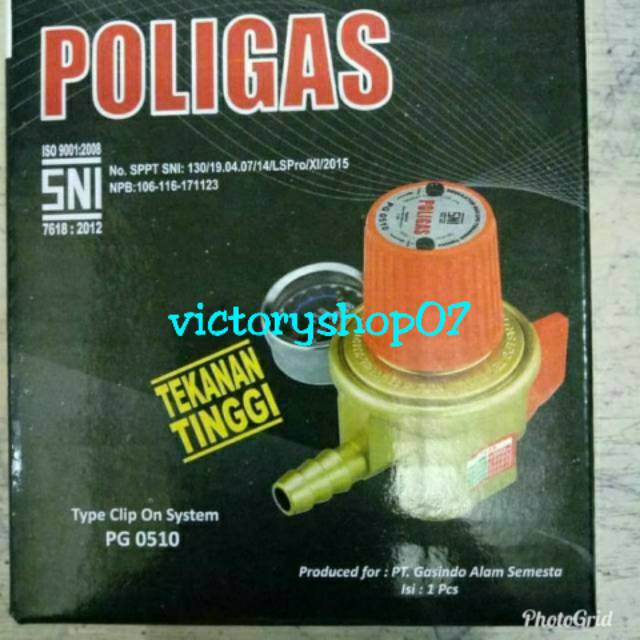Jual Regulator Gas Poligas Meter 1Lock Tekanan Tinggi NI0510 | Shopee ...