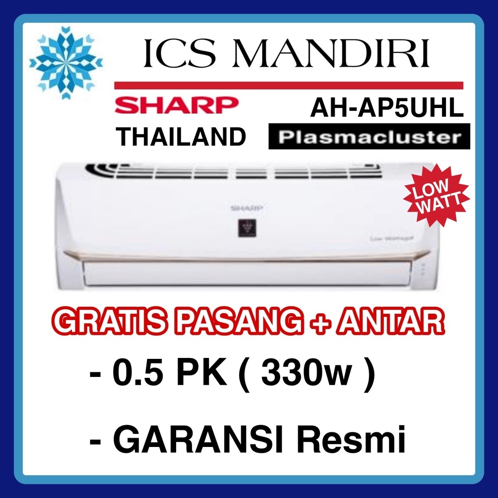 Jual AC SHARP 1/2PK LOW WATT AH-AP5UHL PLASMACLUSTER | Shopee Indonesia