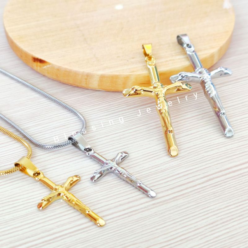 Jual Kalung Salib Yesus Emas Titanium | Shopee Indonesia