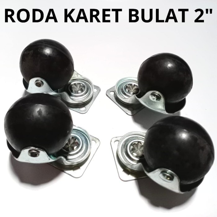 Jual 4 pcs Roda Kursi Bulat Hidup 2 Inch / Roda Caster Roda Karet 50mm ...