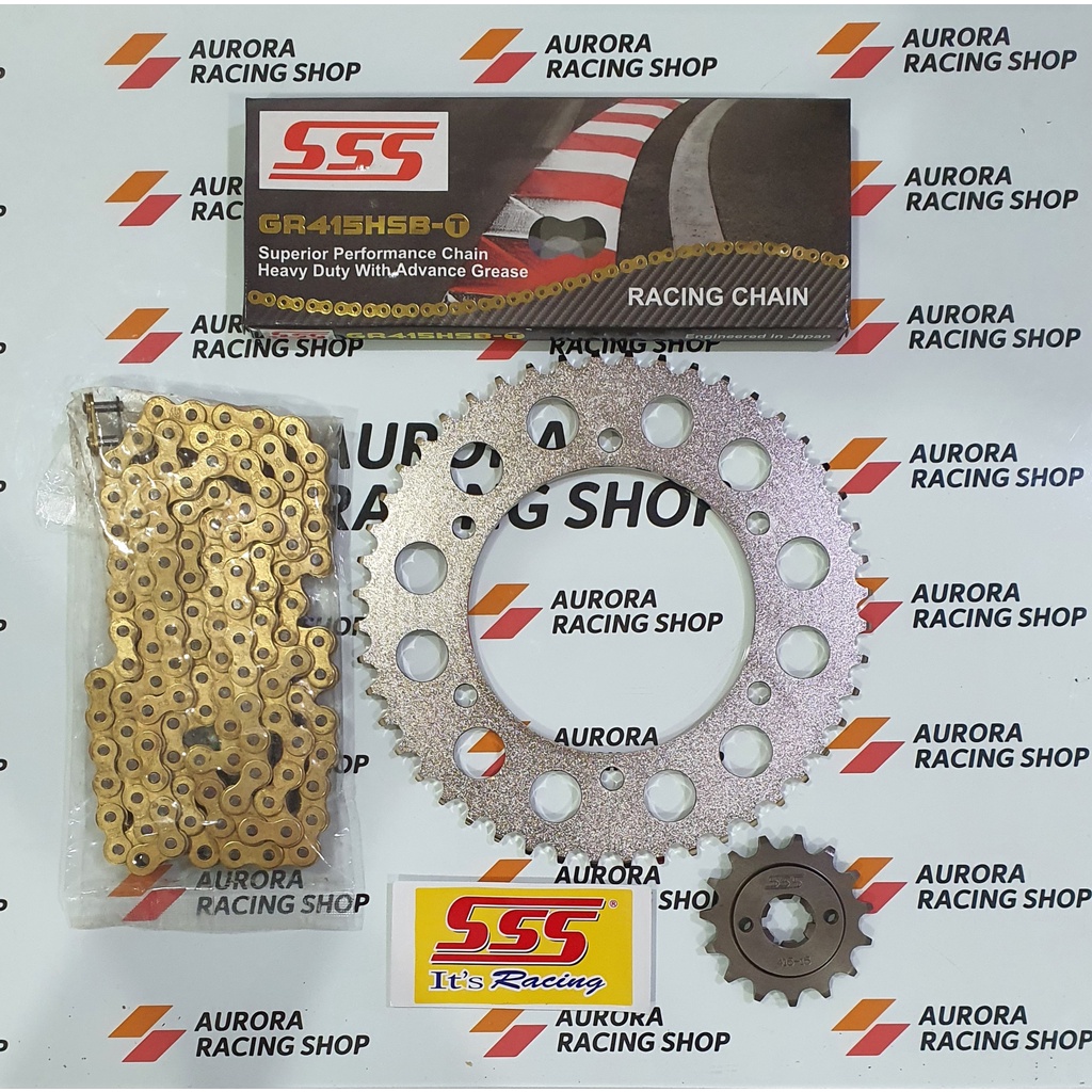 Jual Gear Set 415 SSS R15 V3 / R15 V4 / Vixion R & Rantai SSS 415 Hsbt Gold | Shopee Indonesia