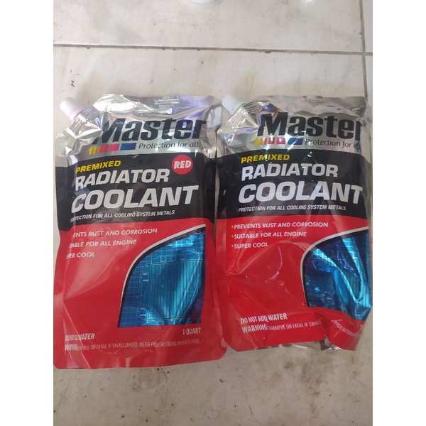 Jual Radiator Coolant Master 1 quart softpack hijau dan merah | Shopee ...