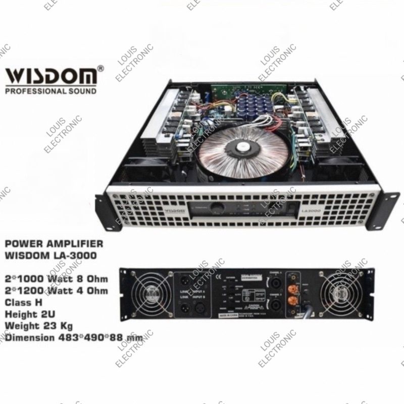Jual Power Amplifier WISDOM LA3000 LA 3000 LA-3000 2 Channel ORIGINAL ...