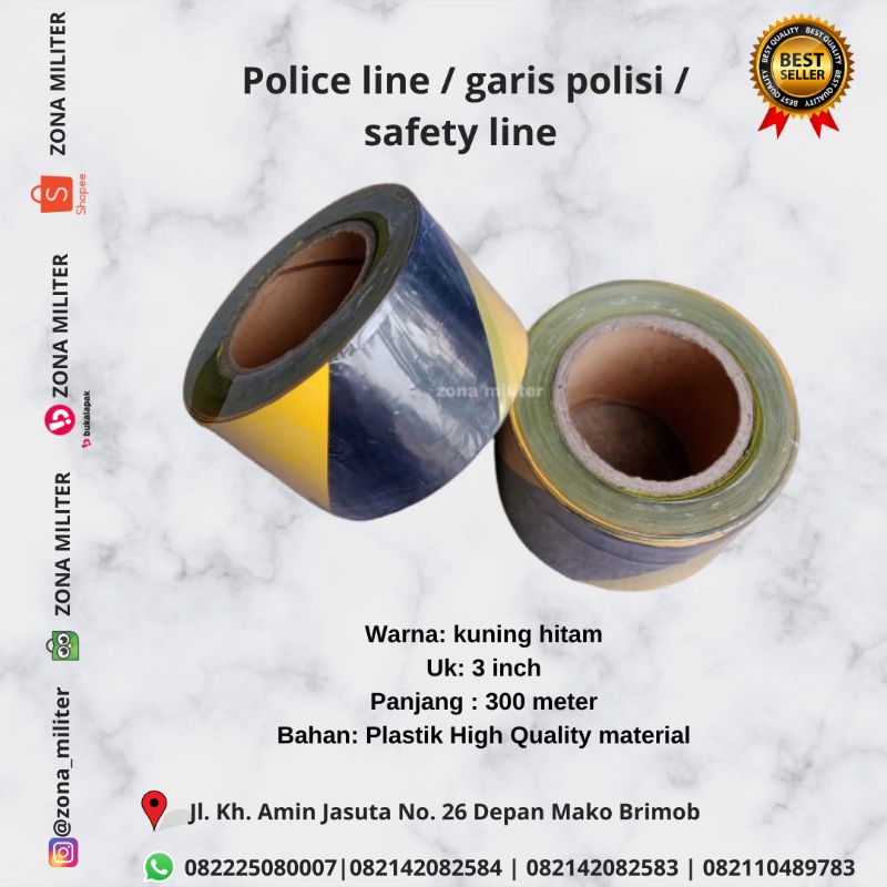 Jual Police Line 3 Inch x 300 Meter Hitam Kuning Barricade Tape. Garis ...