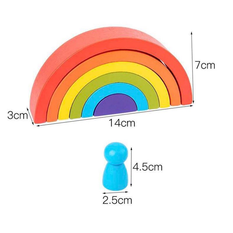 Jual wooden mini stacking rainbow mini rainbow | Shopee Indonesia