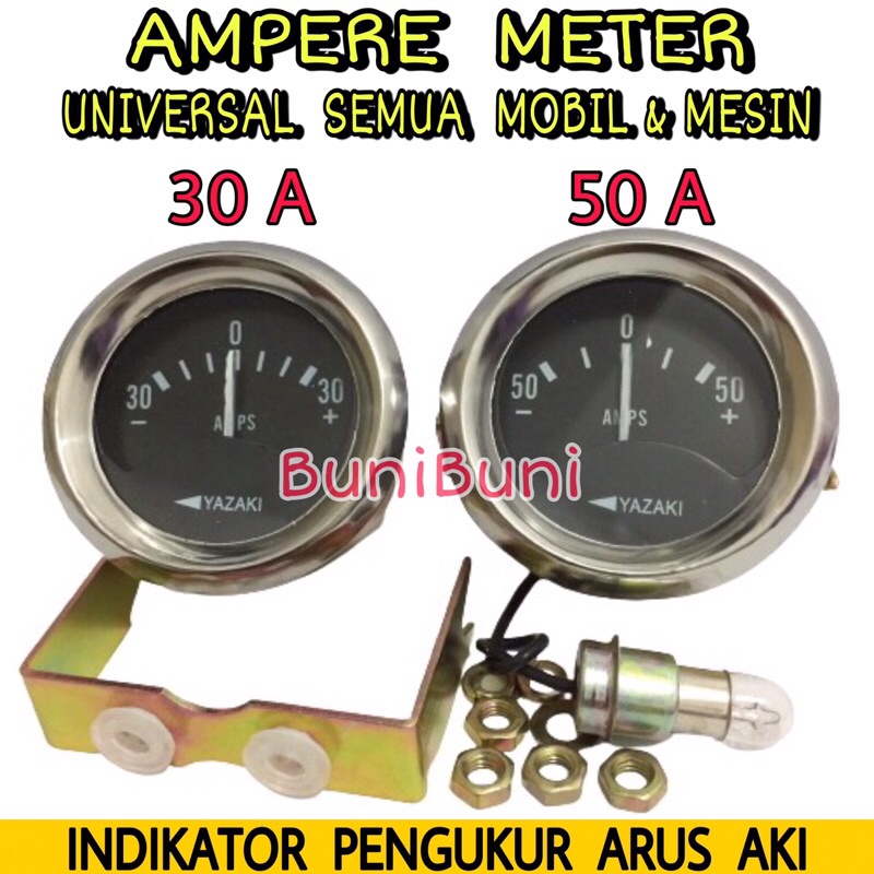 Jual Ampere Meter DC / Amper Cas / Indikator Pengukur Arus Aki Mobil ...