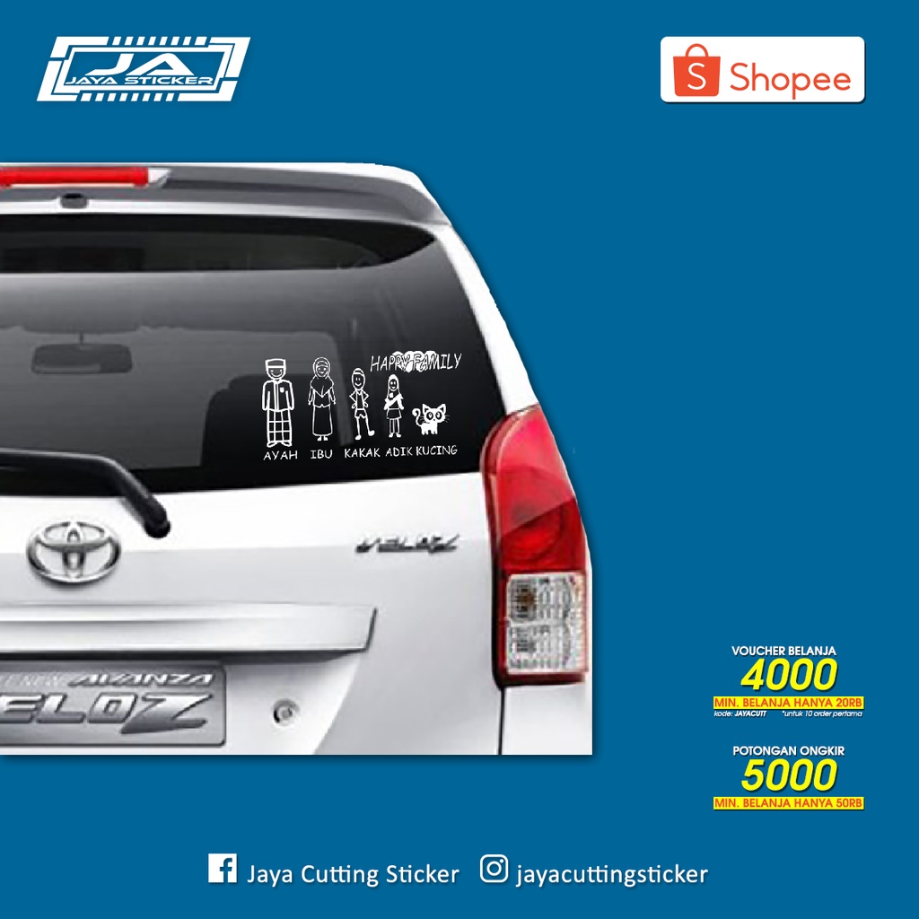 Jual STIKER STICKER HAPPY FAMILY KACA BELAKANG MOBIL ORACAL651 Ukuran ...
