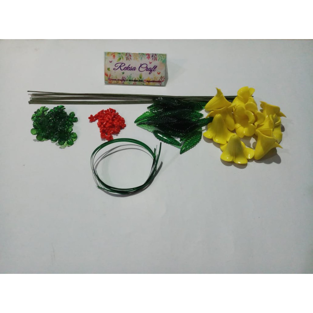 Jual Paket Belajar Rakit Rangkai Bunga Lili Akrilik Mote Melamin Manik ...