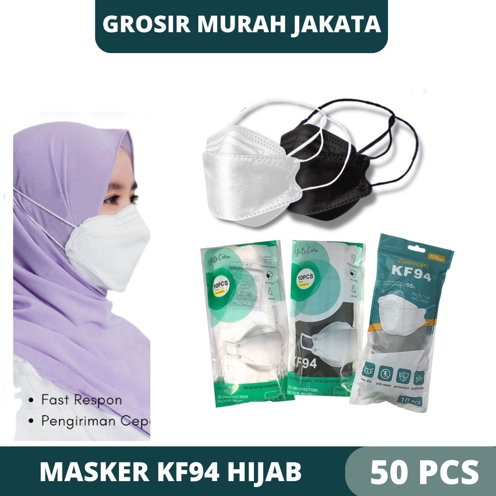 Jual Masker KF94 Hijab Isi 50pcs Evo Plusmed Convex 4D Masker KF 94 4 ...
