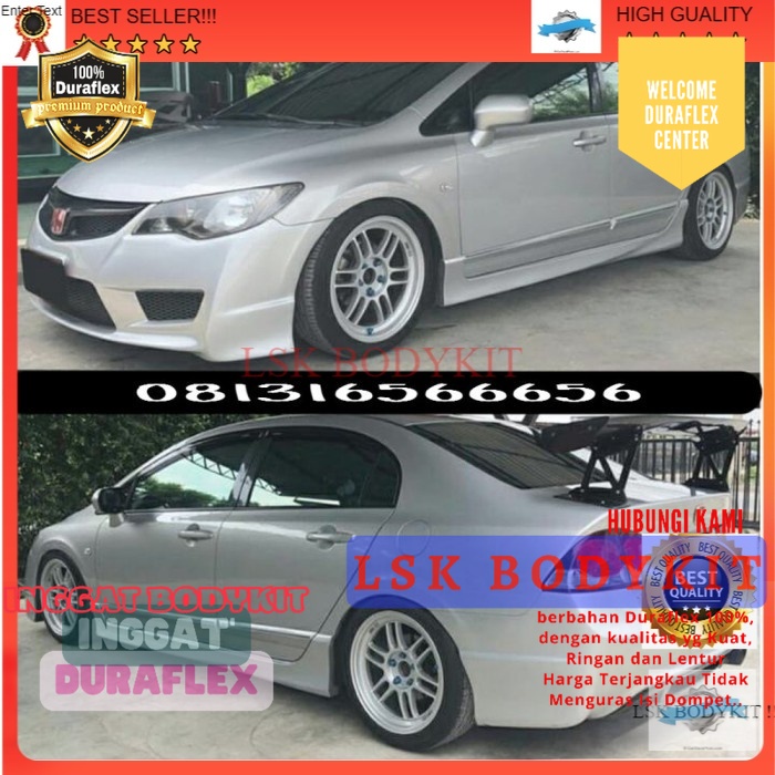 Jual Bodykit honda civic fd type r BODY KIT BODIKIT GRADE-A kuat-tebal ...
