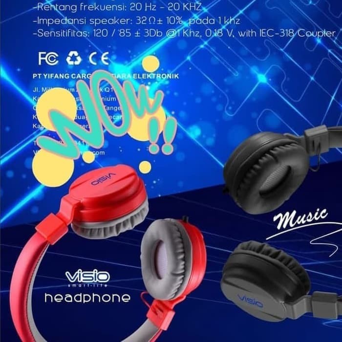 Jual Promo Headphone Headset Visio VS-04 100% Original Visio Baru ...