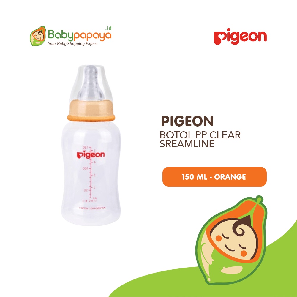 Jual PIGEON Botol PP Clear Streamline 150Ml - Orange | Shopee Indonesia