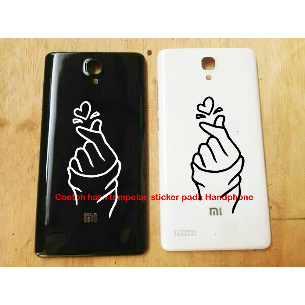 Jual Sticker HP Cutting Vinyl BTS Finger Heart 2 buah Hitam dan Putih ...