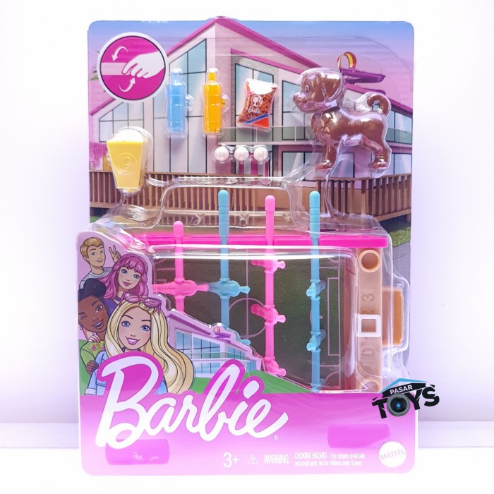 Jual Barbie Working Foosball Table Mini Playset with Pet and ...