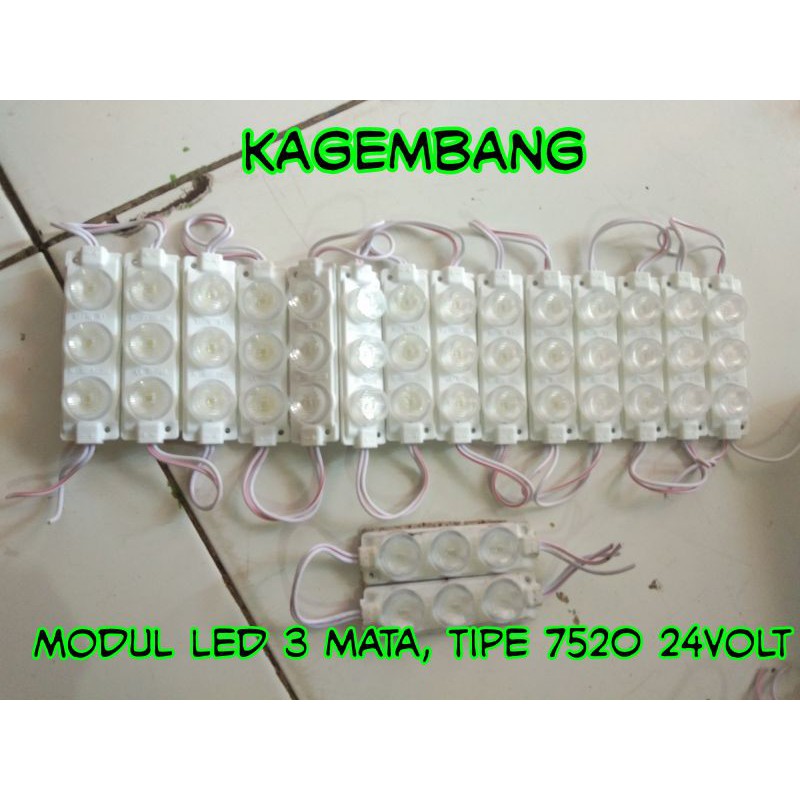 Jual lampu led modul mata 3 tipe 7520 24volt warna putih | Shopee Indonesia