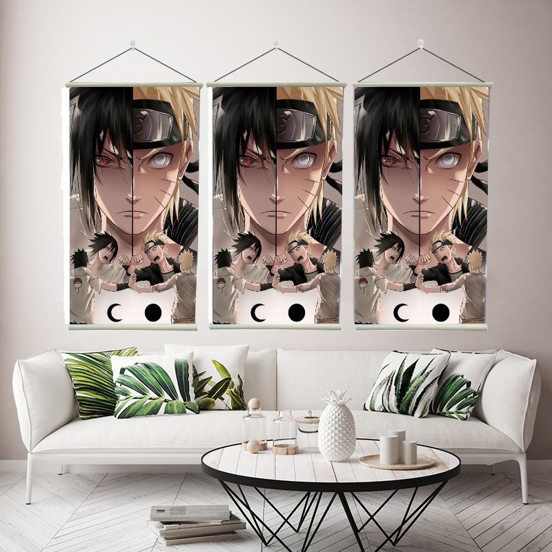 Jual HIasan Dinding Anime (Scroll Banner) Naruto X Sasuke | Shopee ...