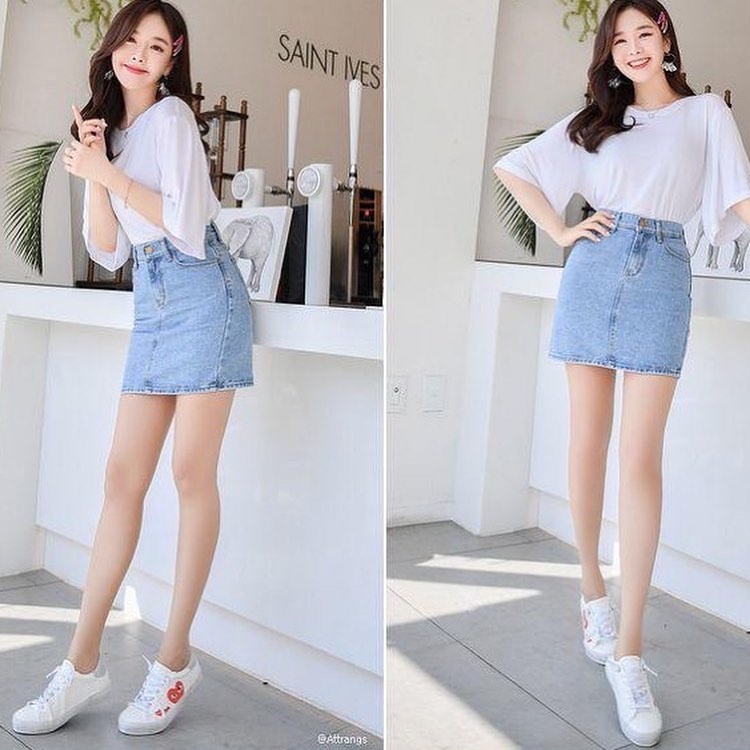 Jual ROK PENDEK JEANS SNOW WASH DAN MEDIUM//ROK KEKINIAN//ROK JEANS ...