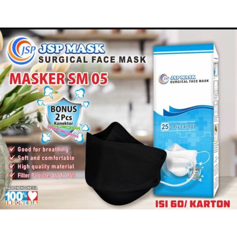 Jual MASKER JSP 25 PCS GRATIS konektor hijab/ masker model kf94 evo convex/3ply masker surgical ...