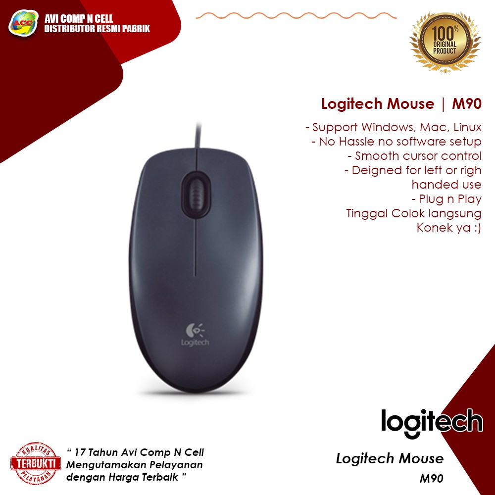 Jual Mouse Logitech M90 - Original Garansi Resmi | Shopee Indonesia