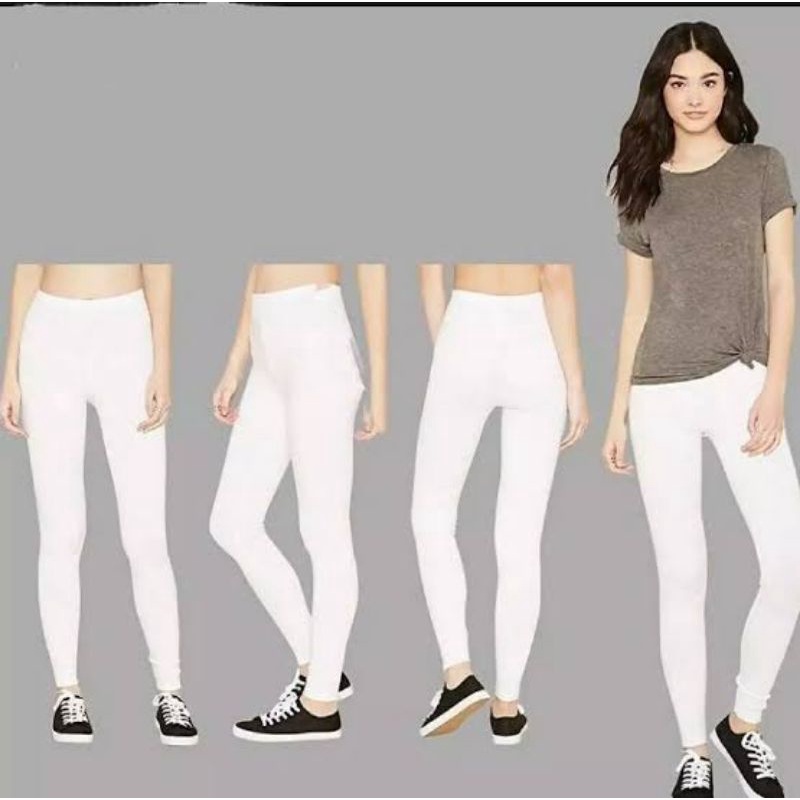 Jual legging spandek rayon super putih premium | Shopee Indonesia