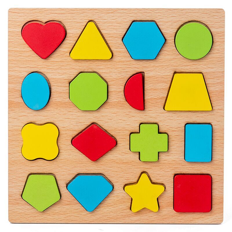 Jual Puzzle Kayu 3D Geometry Huruf Angka Bentuk / Mainan Edukasi Anak ...