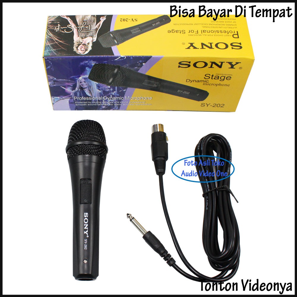 Jual Mic Vocal Sony SY-202 Mikrofon Karaoke Mik Kabel Microphone Audio ...