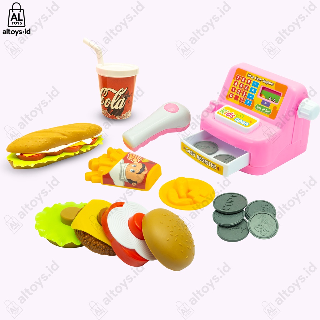 Jual Mainan Mini Cash Register Jualan Fast Food Hotdog / Burger ...