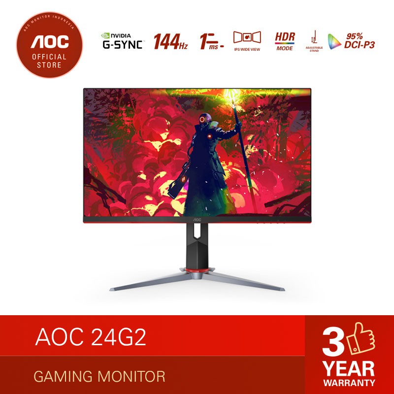 Jual AOC 24G2 FreeSync Gaming Monitor (24"/FHD/IPS/144Hz/1ms) | Shopee ...