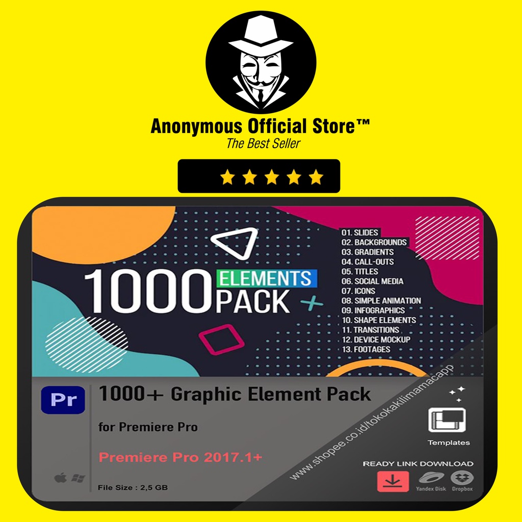 Jual KOLEKSI 1000+ GRAPHIC ELEMENTS PACK PREMIUM FOR PREMIERE PRO LIFETIME SIAP PAKAI | Shopee ...