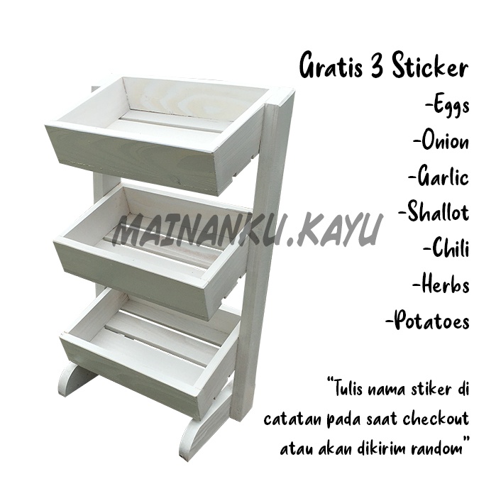 Jual Rak Bumbu Dapur Tiga Susun / Rak Sayur Susun / Rak Bawang Tingkat ...
