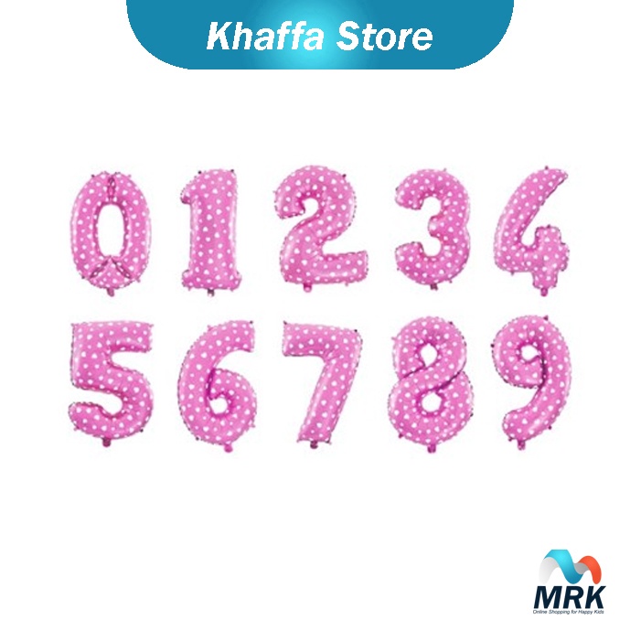 Jual Balon Angka Besar Warna Biru dan Pink Nomor 0 1 2 3 4 5 6 7 8 9 ...