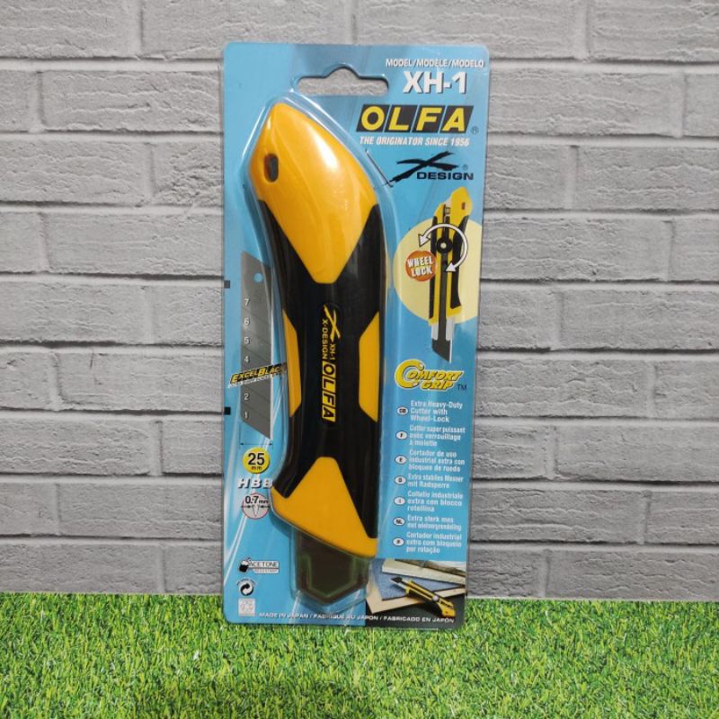 Jual Cutter Extra Heavy Duty Ratchet Wheel Lock Anti Slip OLFA XH-1 25mm | Shopee Indonesia