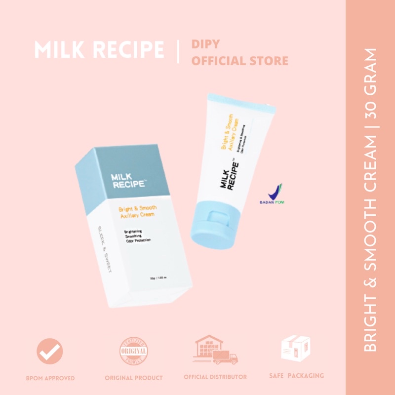Jual MILK RECIPE BRIGHT AND SMOOTH AXILLARY CREAM | PENCERAH PEMUTIH ...
