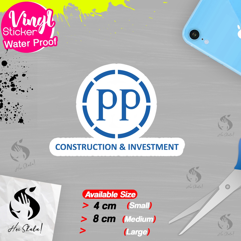 Jual Stiker Pembangunan Perumahan PP Sticker Logo Perusahaan BUMN Bahan ...