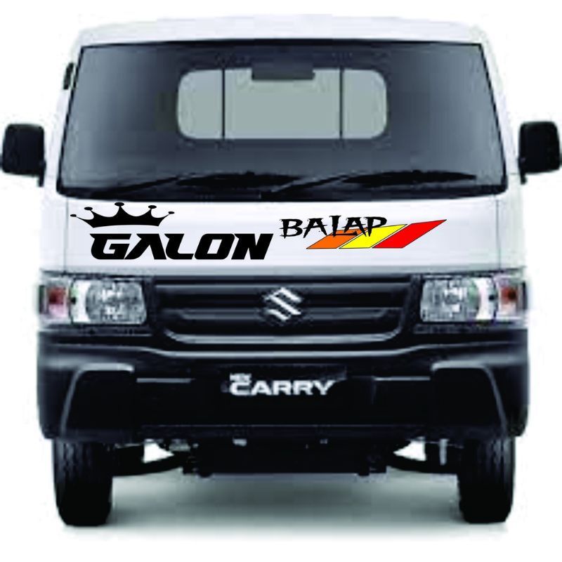 Jual stiker mobil stiker kap depan new carry pick up Suzuki galon balap ...
