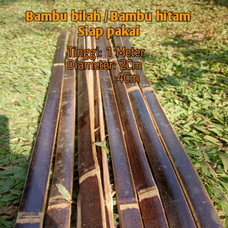 Jual Bambu Bilah 1 Meter/Bambu Hitam/Turus Ajir Tanaman/Bambu Pagar ...