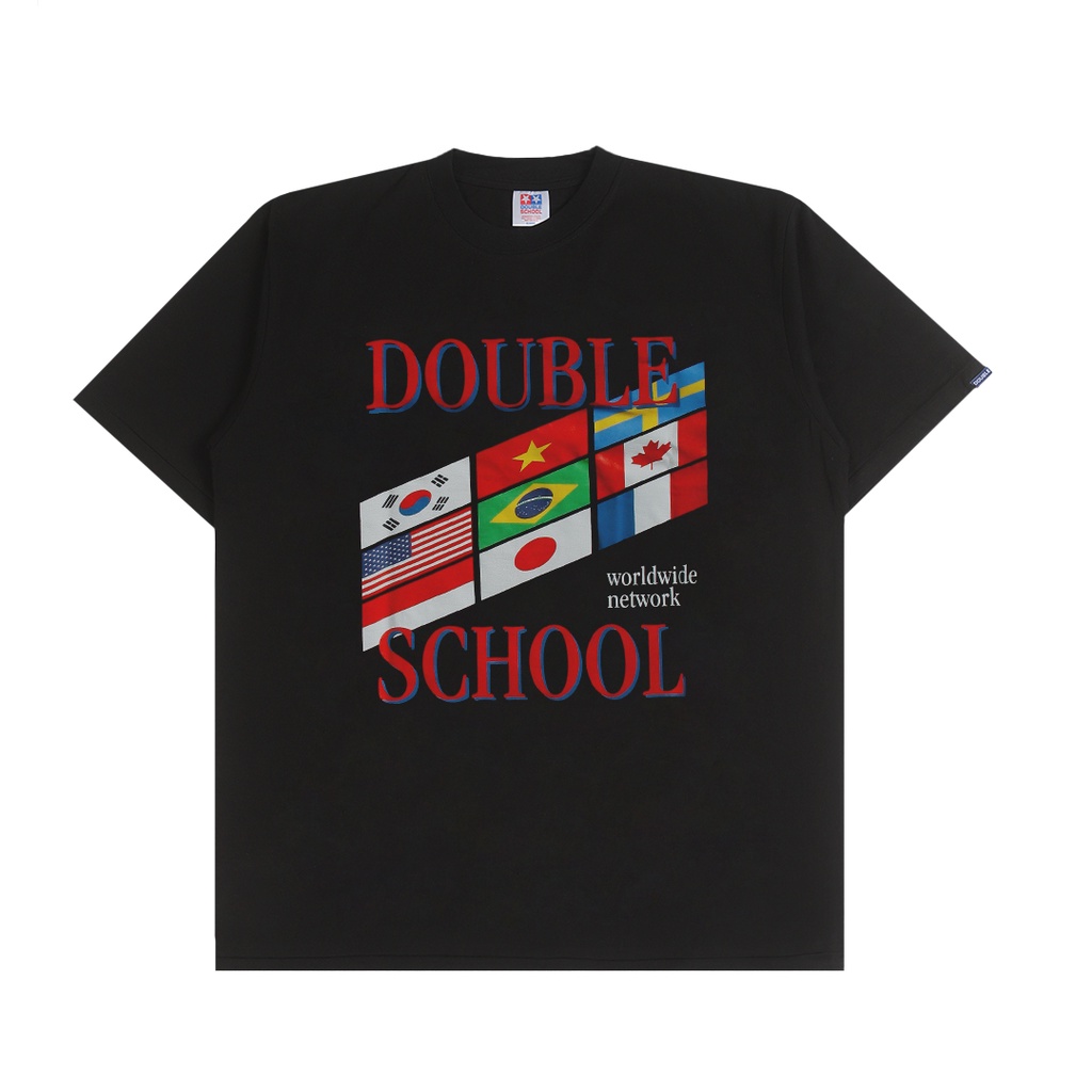 Jual Double School - Flag Tee Black | Shopee Indonesia