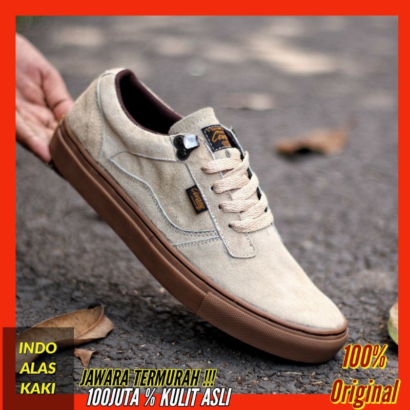 Jual Sepatu Sneakers Pria Ori Kulit Suede Asli Sneaker Cowok Terbaru Kekinian CEVANY GORDON ...